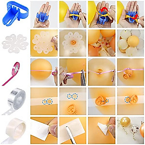 Balloon Pump, Electric Balloon Pump,Portable Dual Nozzles Electric Balloon Air Pump 110V 600W , Electric Balloon Inflator with Tying Tool, Flower Clips, Tape Strips, Dot Glues for Party Decoration