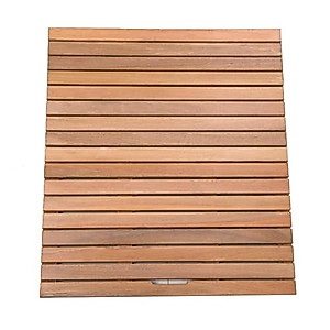 WBRSybUS Natural Solid Wood Bath Mat with Handle,Square/Rectangle Shower Mat, Slip Proof Bath Mats for Seniors/Pregnant Woman,Indoor Outdoor Wooden Large Floor Mats,60 * 70cm, 6070cm