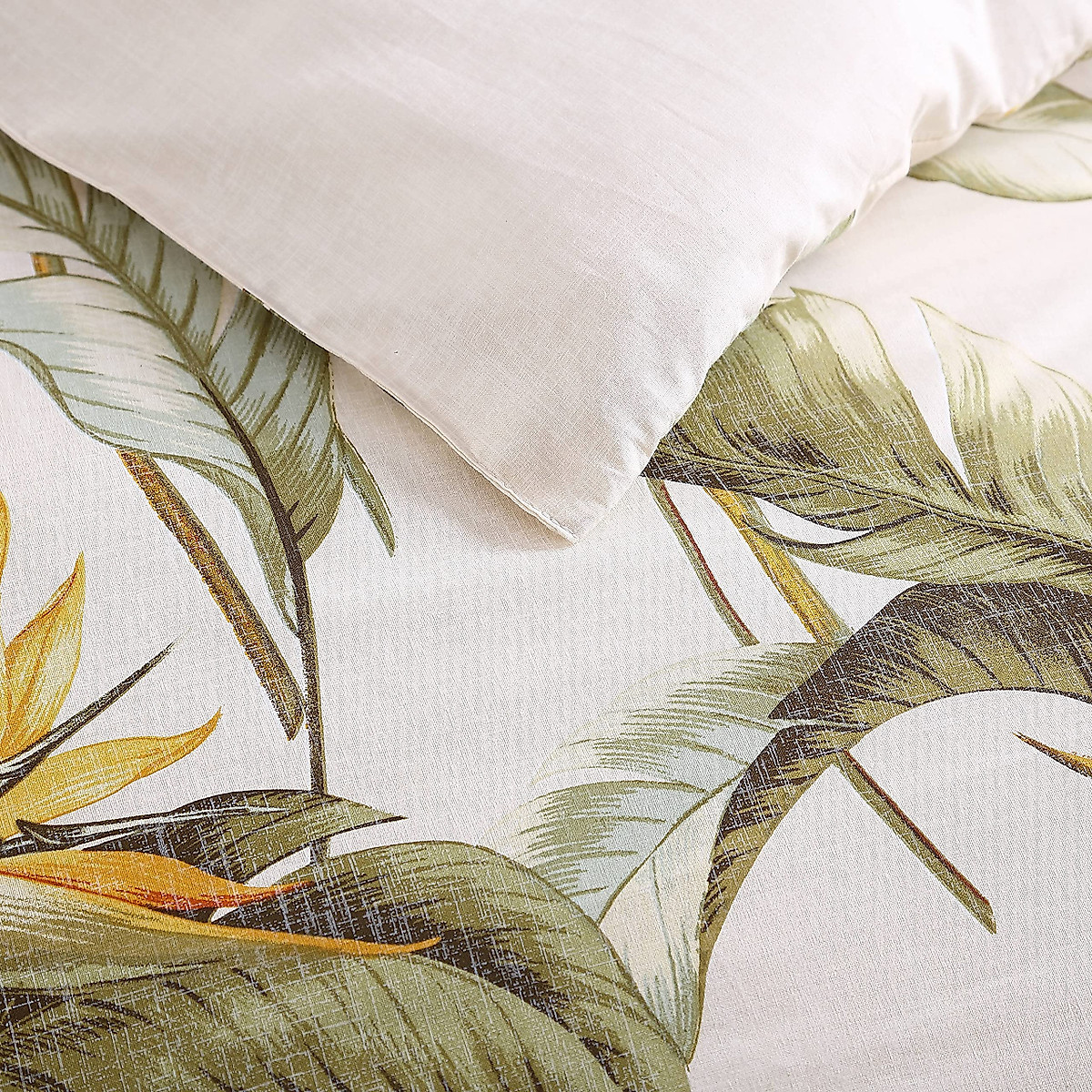 Tommy Bahama - King Duvet Cover Set, Cotton Bedding with Matching Shams & Button Closure, All Season Home Decor (Birds of Paradise Beige, King)