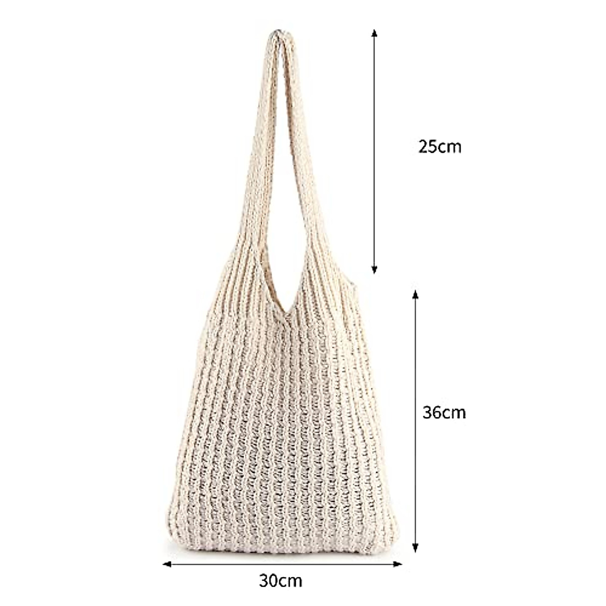 ENBEI Women's Shoulder Handbags Hand crocheted Bags large Shoulder Shopping Bag tote bag aesthetic cute tote bags (White)
