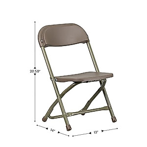 Flash Furniture 2 Pk. Kids Brown Plastic Folding Chair