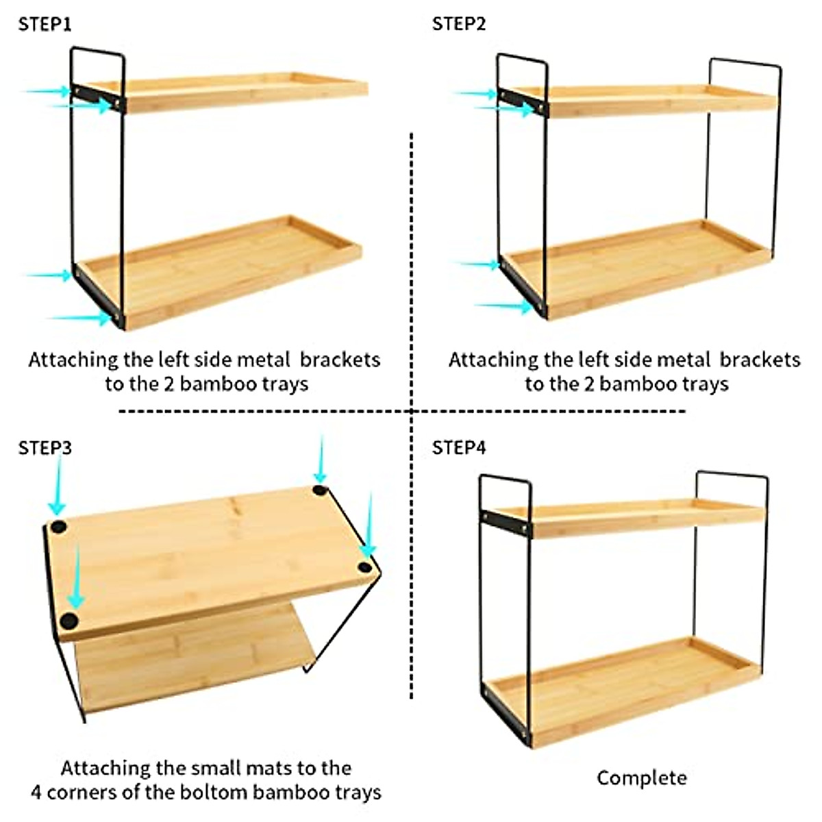 NEZUIBAN Bathroom Counter Organizer,2-Tier Counter Skincare Shelf,Multi-Functional Tray for Bathroom Countertop,Vanity and Kitchen(15.75''L x 6.7''W x 12.8''H)
