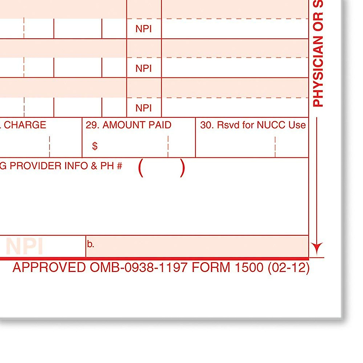 ComplyRight CMS 1500 Healthcare Billing Form | 8.5 x 11 | Medical Billing | Pack of 500