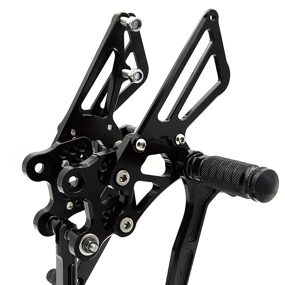 CNC Motorcycle Adjustable Rearsets Foot Pegs Rear Set Footpeg Brake Shift Pedal Compatible with Ninja ZX12R ZX-12R 2000 2001 Black