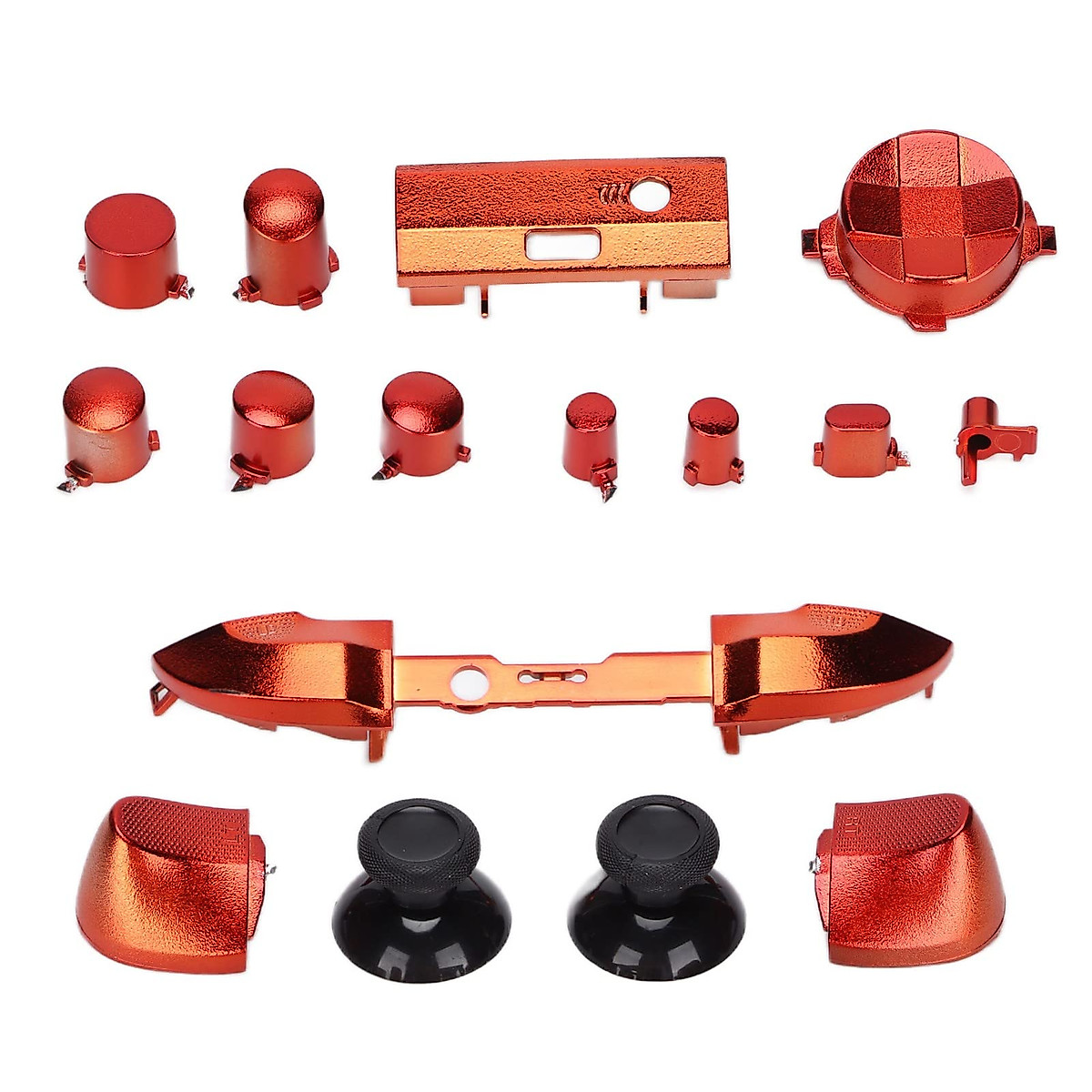 Full Game Controller Plating Button Set, Game Handle Accessories Compatible Beautiful Appearance for Series X(Electroplating red)