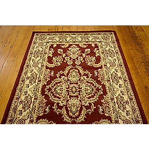 Unique Loom Voyage Collection Traditional Oriental Classic Intricate Design Area Rug (3' 3 x 5' 3 Rectangular, Red/Tan)