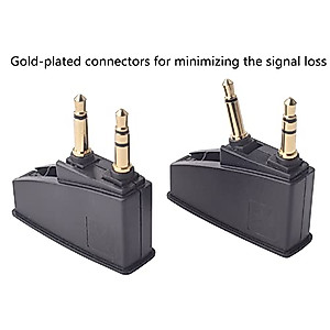 Saipomor 2 Packs QC35 II Airplane Adapter Audio Stereo Jack Compatible with Bose QuietComfort 2 QC3 QC15 QC25 QC35 QC45 SoundLink SoundLinkII AE2 AE2i AE2W Headphones