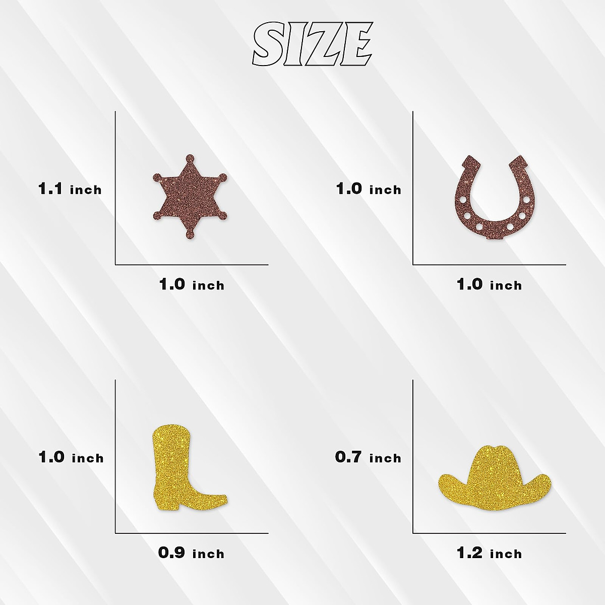 Helewilk Glitter Cowboy Confetti, Western Theme Birthday/Baby Shower/Wedding Party Table Decorations, Wild West Kids Boys Birthday Party Scatters Confetti, Western Cowboy Party DIY Crafts Supplies