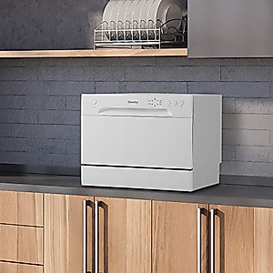 Danby DDW621WDB Countertop Dishwasher with 6 Place Settings, 6 Wash Cycles and Silverware Basket, Energy Star-Rated with Low Water Consumption and Quiet Operation