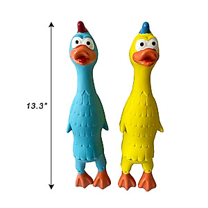 PetLike Squeaky Dog Toys Safe Latex Rubber Dog Toy for Small Medium Dogs Screaming Rubber Duck Dog Toys Set (Duck, 2 Pack)
