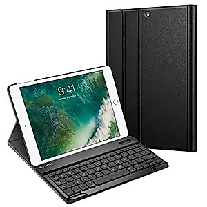 FINTIE Keyboard Case for iPad 6th / 5th Generation (2018/2017), iPad Air 2 / Air 1 (9.7 Inch) - Slim Shell Stand Cover w/Magnetically Detachable Wireless Bluetooth Keyboard, Black
