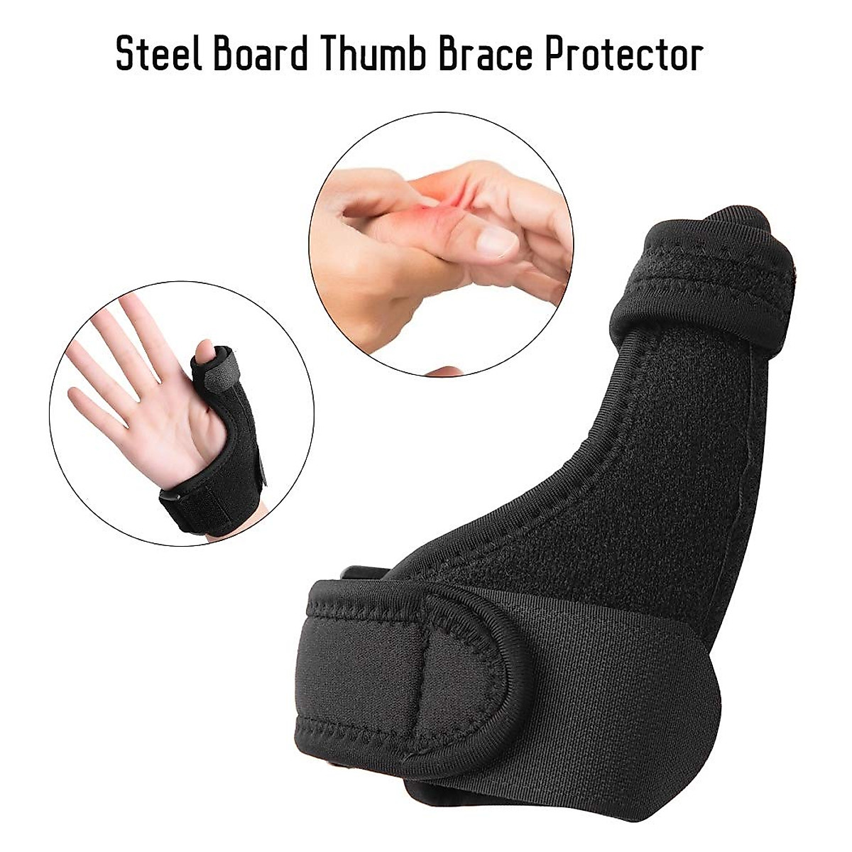 Thumb Brace, Adjustable Thumb Support Wrist Protector Stabilizer with Removable Splint for Men and Women Arthritis Tendonitis Finger Stabiliser(Right)