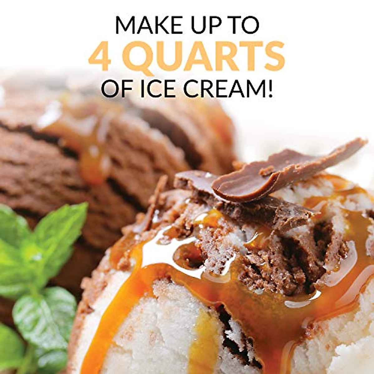 Nostalgia Electric Ice Cream Maker - Old Fashioned Soft Serve Ice Cream Machine Makes Frozen Yogurt or Gelato in Minutes - Fun Kitchen Appliance - Vintage Wooden Style - Dark Wood - 4 Quart