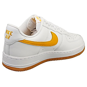 Nike Men's Air Force 1 Low Retro Shoe, White/University Gold, 10
