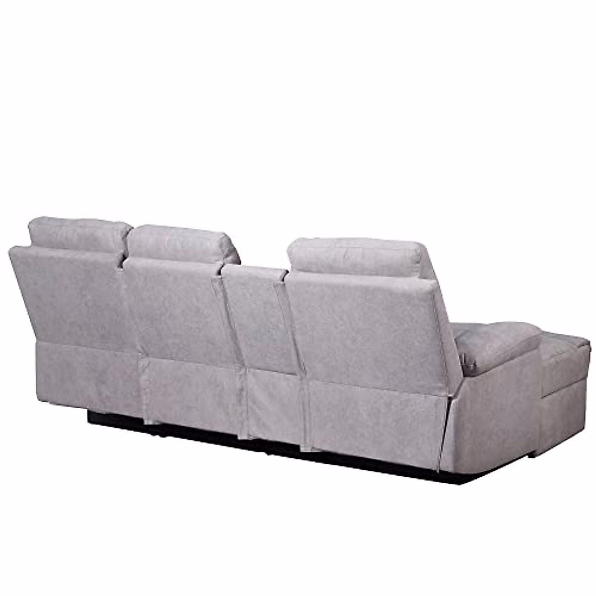EMKK Double Chaise Lounge Floor 72 inch Sofa Couch Mid-Century Loveseat with 2 Pillows Tufted Love Seat Modern for Living Room, Bedroom, Office, Apartment, Dorm, Studio and Small Space, Gray Style