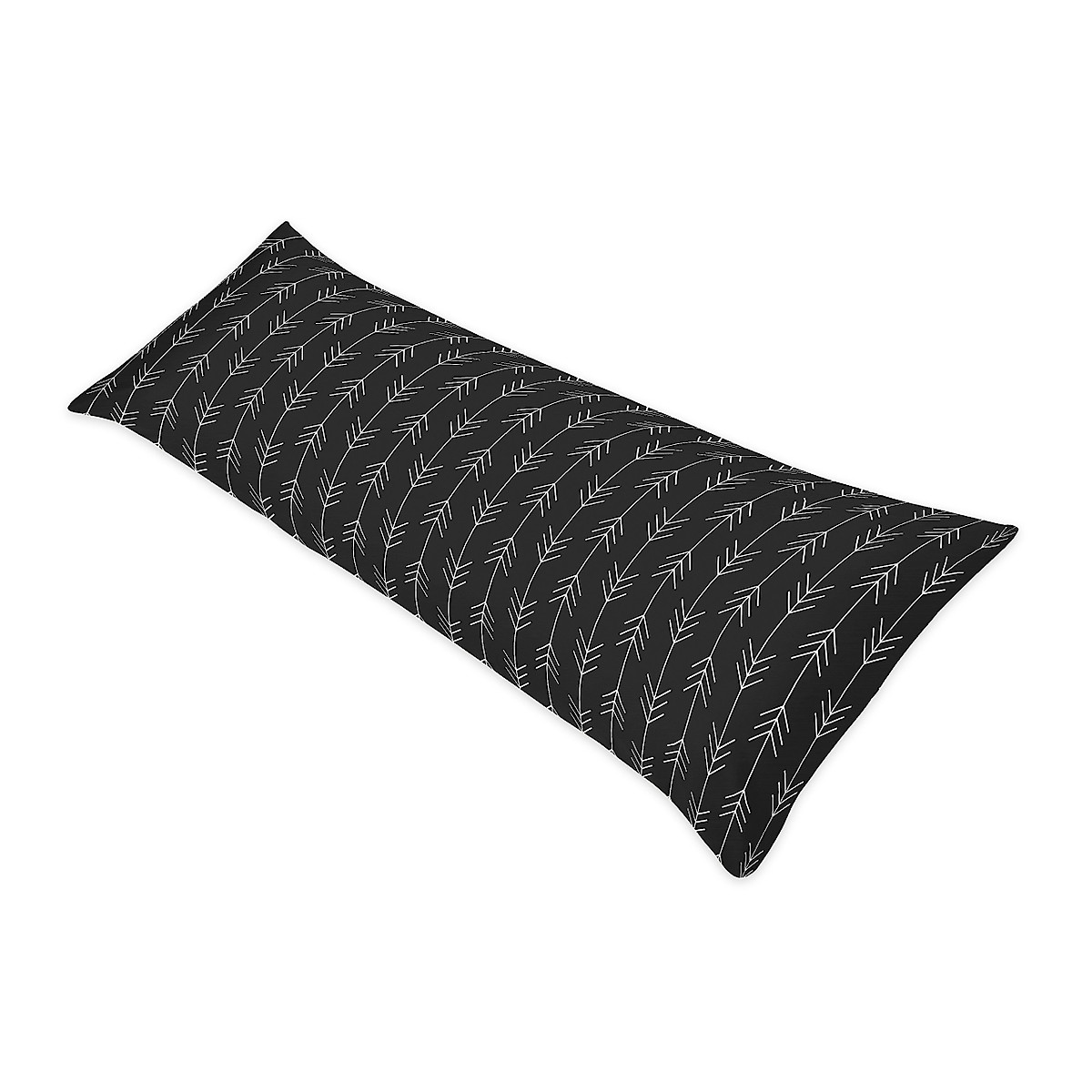 Sweet Jojo Designs Black and White Woodland Arrow Body Pillow Case Cover for Rustic Patch Collection (Pillow Not Included)