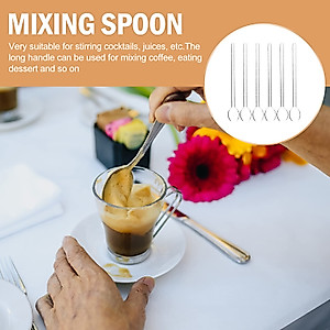 DOITOOL 6Pcs Clear Glass Espresso Spoons Teaspoons, Glass Stirring Spoons Coffee Mixing Spoons Coffee Tea Stirrers for Home Bar Party, 5.58