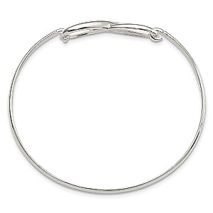 IceCarats 925 Sterling Silver Infinity Twisted Love Knot Symbol Bangle Charm Bracelet