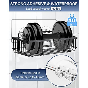 duskeep 20 Pack Shower Caddy Adhesive Replacement, Waterproof Shower Adhesive Strips, Strong Adhesive Wall Hooks for Shower Shelves, No Drilling, for Bathroom Storage Organizer & Kitchen Racks