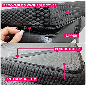 XOLLOZ | Lash Bed Mattress + Bed Cover + Pillow (Black) | Mattress with Four Corner Straps & Anti-Slip Bottom | Curved Pillow with Neck & Back Support | Spa Bed Cover for Lash Extension Bed