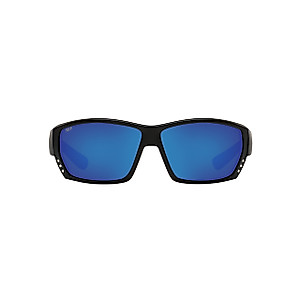 Costa Del Mar Man Sunglasses Matte Black Frame Blue Mirror Lenses - 62MM