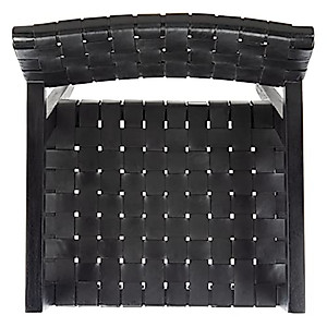 Safavieh Home Collection Cire Black Leather Living Room Accent Dining Chair (Fully Assembled) DCH4004A, 0