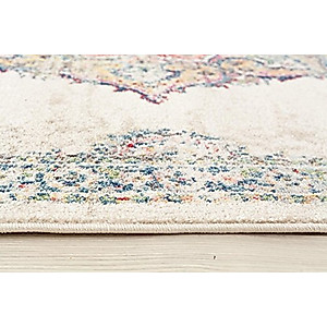 Luxe Weavers Oriental Beige 8x10 Area Rug, Non-Shedding Boho Chic Medallion Carpet