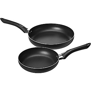 Amazon Basics 3-Piece Non-Stick Frying Pan Set - 8 Inch, 10 Inch & 12 Inch, Black