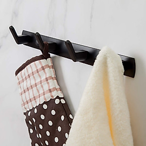 4 Hooks Matte Black Wall Bathroom Towel Hooks Mount Stainless Steel Heavy Duty Shower Wall Coat Rack Hooks Rail Decorative Bath Hooks for Hangin,Hats Hook kitchen Towel Wall Hook Rack for Hanging