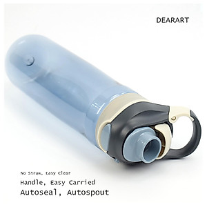 DEARART 26oz Grey Water Bottle Without Straw, BPA FREE Wide Mouth AUTOSPOUT Leak Proof Has Handle, Easy Carried Easy Clean Suit Sports School Travel Office Gym etc.