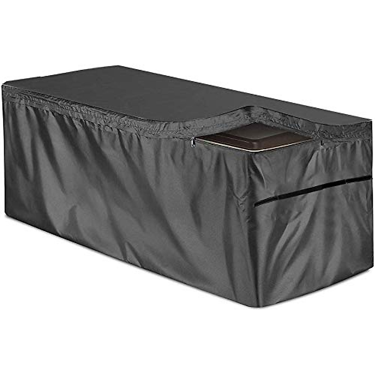 Patio Deck Box Cover 62.2x30x27inch Patio Ottoman Bench Cover Rectangle with Straps and Handles Outdoor Cushion Box Cover Waterproof Heavy Duty Outdoor Furniture Cover for Garden Deck Box Container
