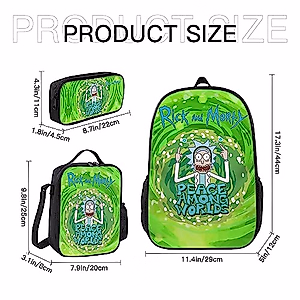 FLYIFE Anime-Inspired Cartoon Style Backpack Set - 3PCS Backpack for Teens with Pencil Case and Lunch Bag
