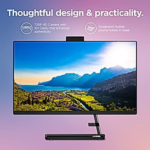 Lenovo IdeaCentre AIO 3-2022- All-in-One Desktop - 23.8" FHD Touch Display - HD 720p Camera - Windows 11 Home - 8GB Memory - 512GB Storage - AMD Ryzen 5 5625U - Black - Mouse & Keyboard Included