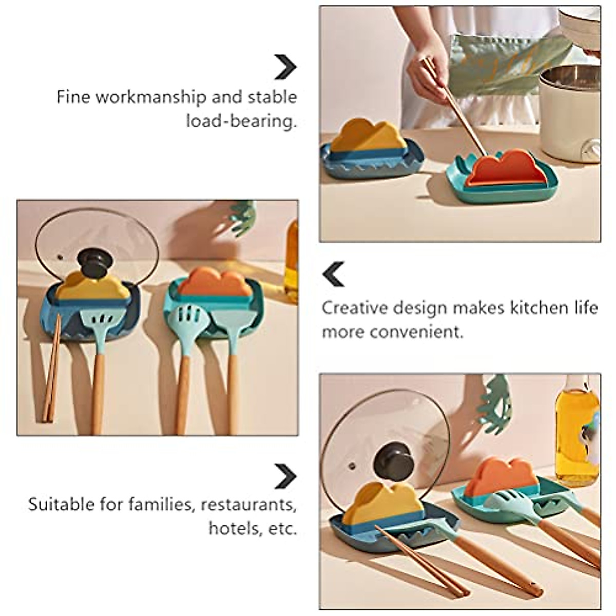 Hemoton 4pcs Pot Lid Racks Pot Lid Holders Cutting Board Holders Chopsticks Racks Utensils Lid Holder