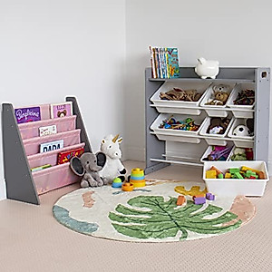 Humble Crew Inspire Toy Organizer with Shelf and 9 Storage Bins, Grey/White