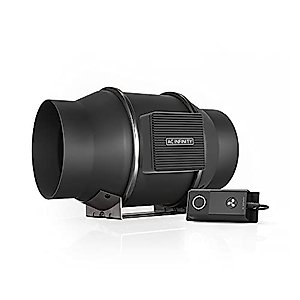 AC Infinity CLOUDLINE S6, Quiet 6” Inline Duct Fan with Speed Controller, EC Motor - Ventilation Exhaust Fan for Heating Cooling Booster, Grow Tents, Hydroponics