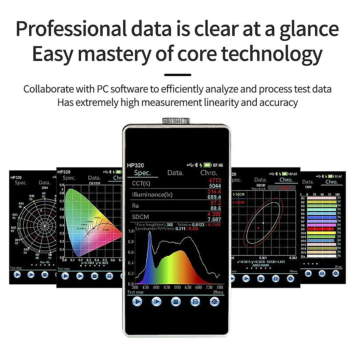 GOYOJO Portable Spectrometer Color Illuminometer Meter Spectrophotometer (HP330)