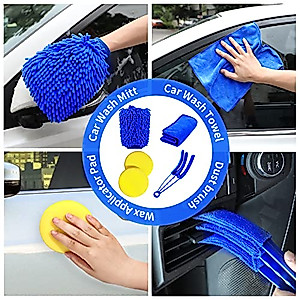Lsyomne 20Pcs Car Wheel Tire Cleaning Brush Set, Detailing Drill Brush Set Car Detailing Brush Kit, Car Cleaning Kit with Tire Brush for Wash Wheels, Interior, Exterior, Dashboard, Leather, Air Vents