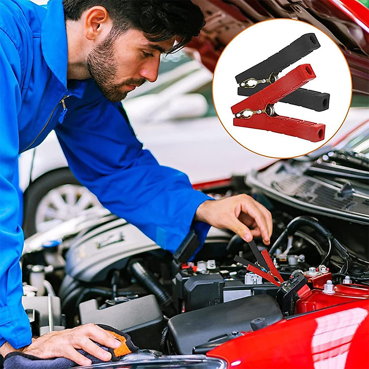 AUCELI 2Pcs Battery Jumper Cable Clamps, Heavy Duty Car Battery Charger Alligator Clips, Power Replacement Battery Welding Machine Crocodile Clamps, Auto Accessories for All kinds of Cars and Boats