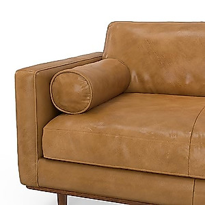 SIMPLIHOME Morrison Mid-Century Modern 72 Inch Wide Sofa in Sienna Genuine Leather, For the Living Room and Family Room