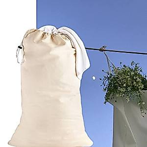 2 Pcs Cotton Laundry Bags 24" x 36" Extra Large Washable Dirty Clothes Organizer Drawstring Cotton Storage Bag for Storing Clothes Toys