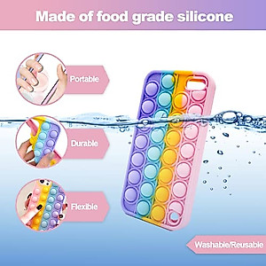 iPod Touch 7 Pop it Case, Kakotomy Stress Relief Fidget Toy Push Pop Bubble Sensory Silicone Cute Design Protective Girls Women Case for Apple iPod Touch 5/6/7th Generation