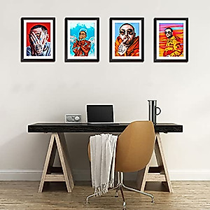 Arredamenti Rapper Wall Art - Set of 4 Panels UNFRAMED Canvas Prints Cool Wall Art 8*10 inches Music Posters Colorful Paintings Wall Art Rapper Poster Wall Decorations, 8 x 10 Inch
