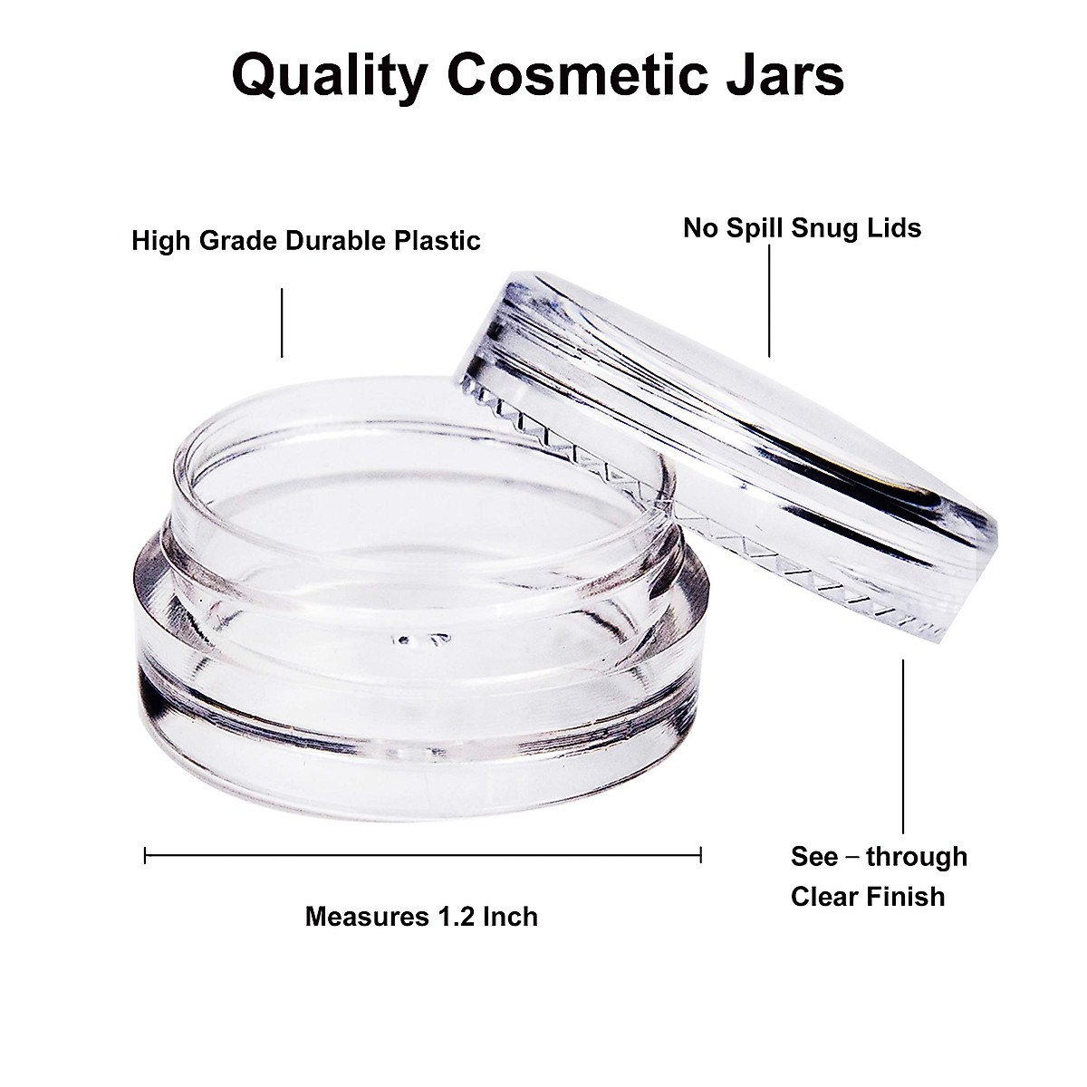 Youngever 140 Pcs Empty Plastic Cosmetic Samples Containers, Plastic Jars With Lids, 5 Mini Spatulas (5 Gram)