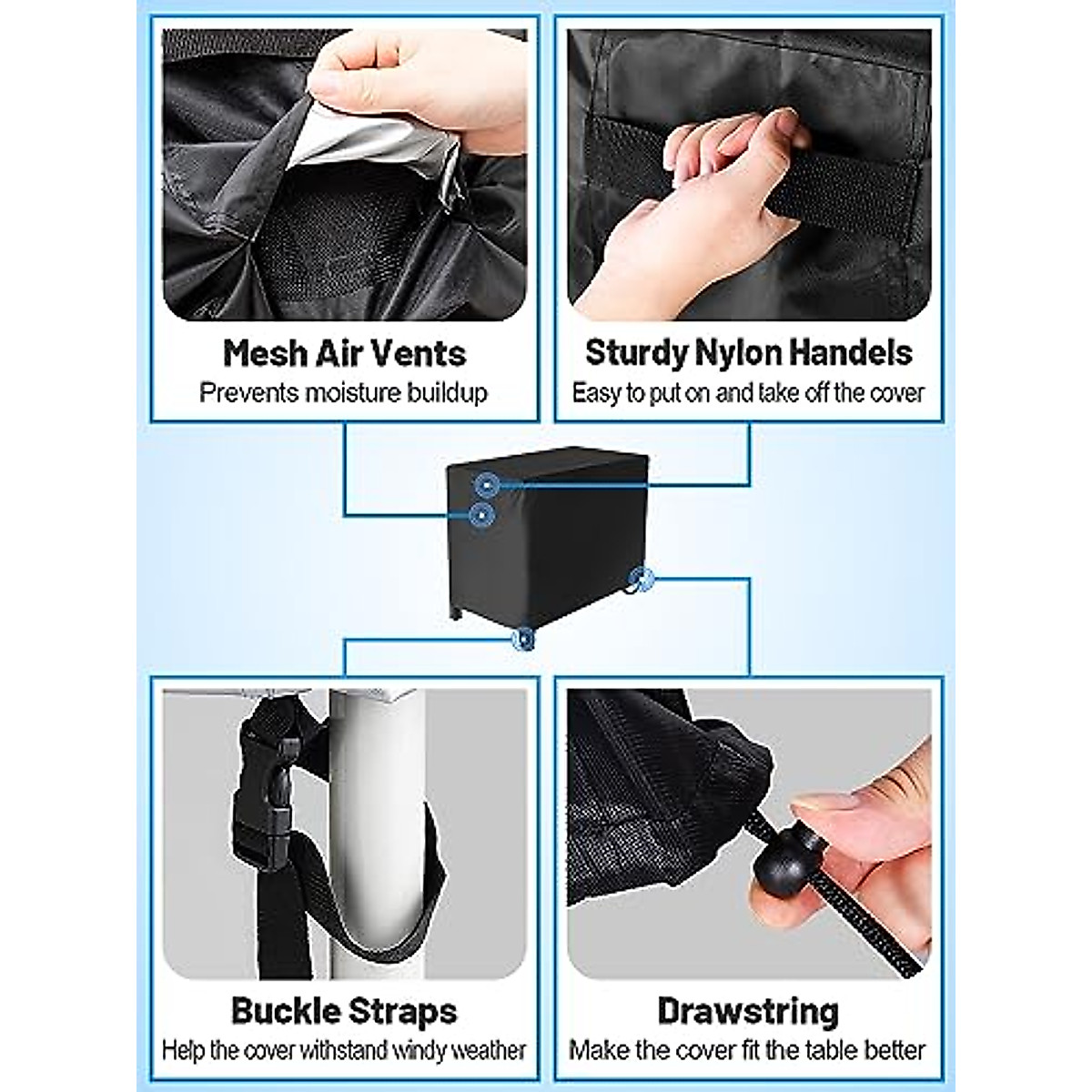 Outdoor Dining Cart Cover - 40*24*32in Waterproof Prep Table Cover for Royal Gourmet Dining Worktable PC3401B PC3401S, Heavy Duty Stainless Steel Movable Station, BBQ Grill Covers