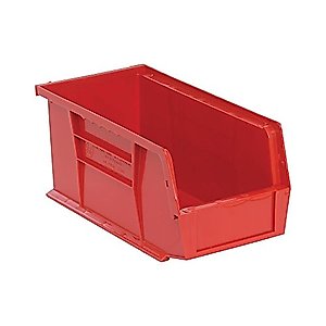 Quantum Storage Systems QUS230 Plastic Storage Stacking Ultra Bin, 10-Inch by 5-Inch by 5-Inch, Red, Case of 12 (QUS230RD)
