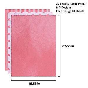 MR FIVE 30 Sheets Salmon Pink Tissue Paper Bulk,Gift Wrapping Tissue Paper 20 x 28 Inch,Pink Tissue Paper for Gift Bags,Crafts and DIY,Gift Wrapping Papper for Birthday Baby Shower Wedding Holiday