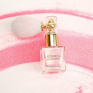 LATIBELL Body Glitter Spray, Pink Glitter Spray for Hair and Body, Glitter Body Spray Cosmetic Shimmer Makeup Glitter for Rave Hair Body Face Clothes Nail Art Craft Design - with 1 Jar of Refills