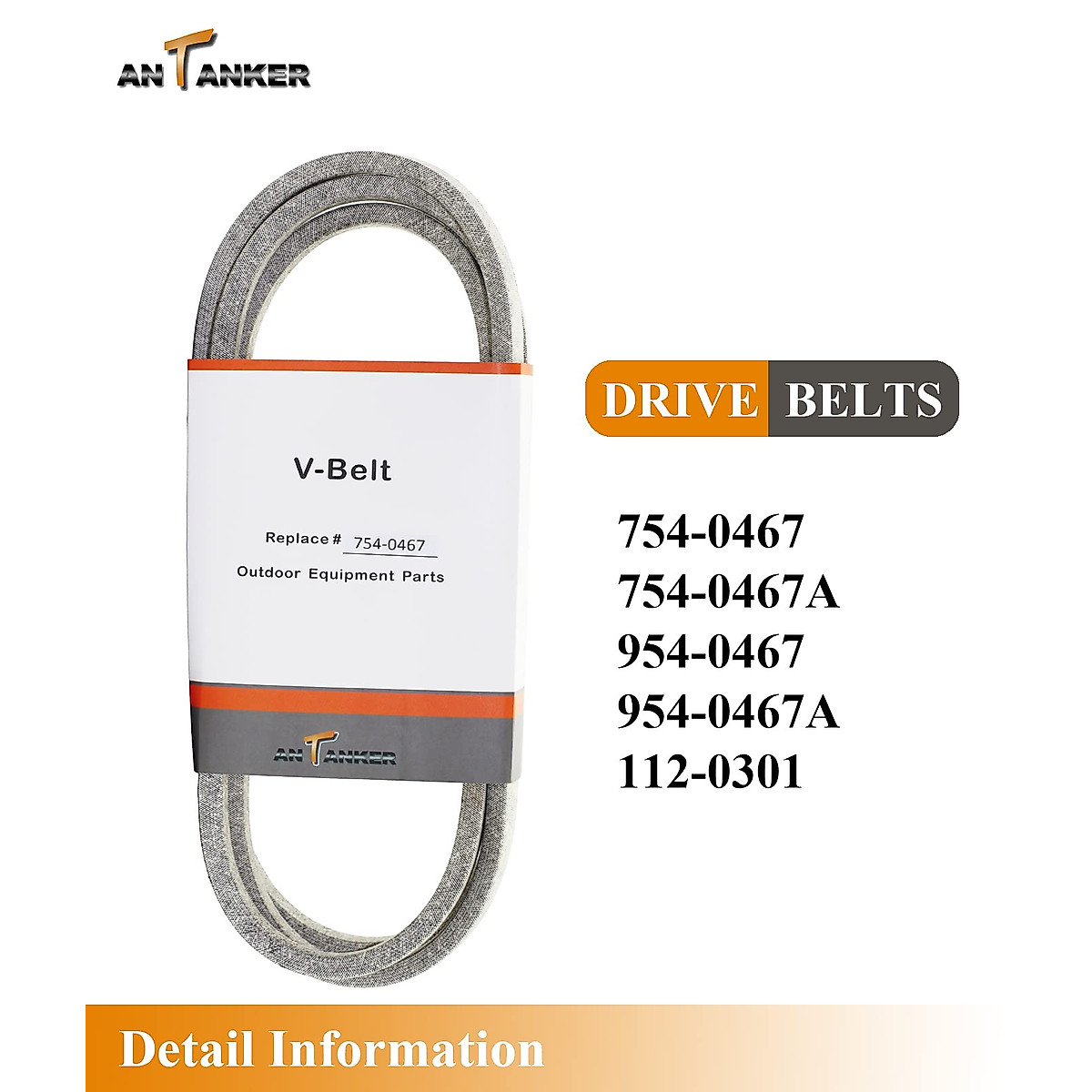 Antanker Drive Belt 954-0467A 754-0467A 11482 Replace for MTD CubCadet for Troy Bilt Lawn Mower Belt
