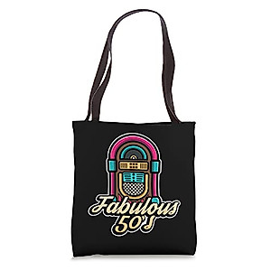 Sock Hop Costume Fabulous 50s Jukebox for Greaser Babe Tote Bag